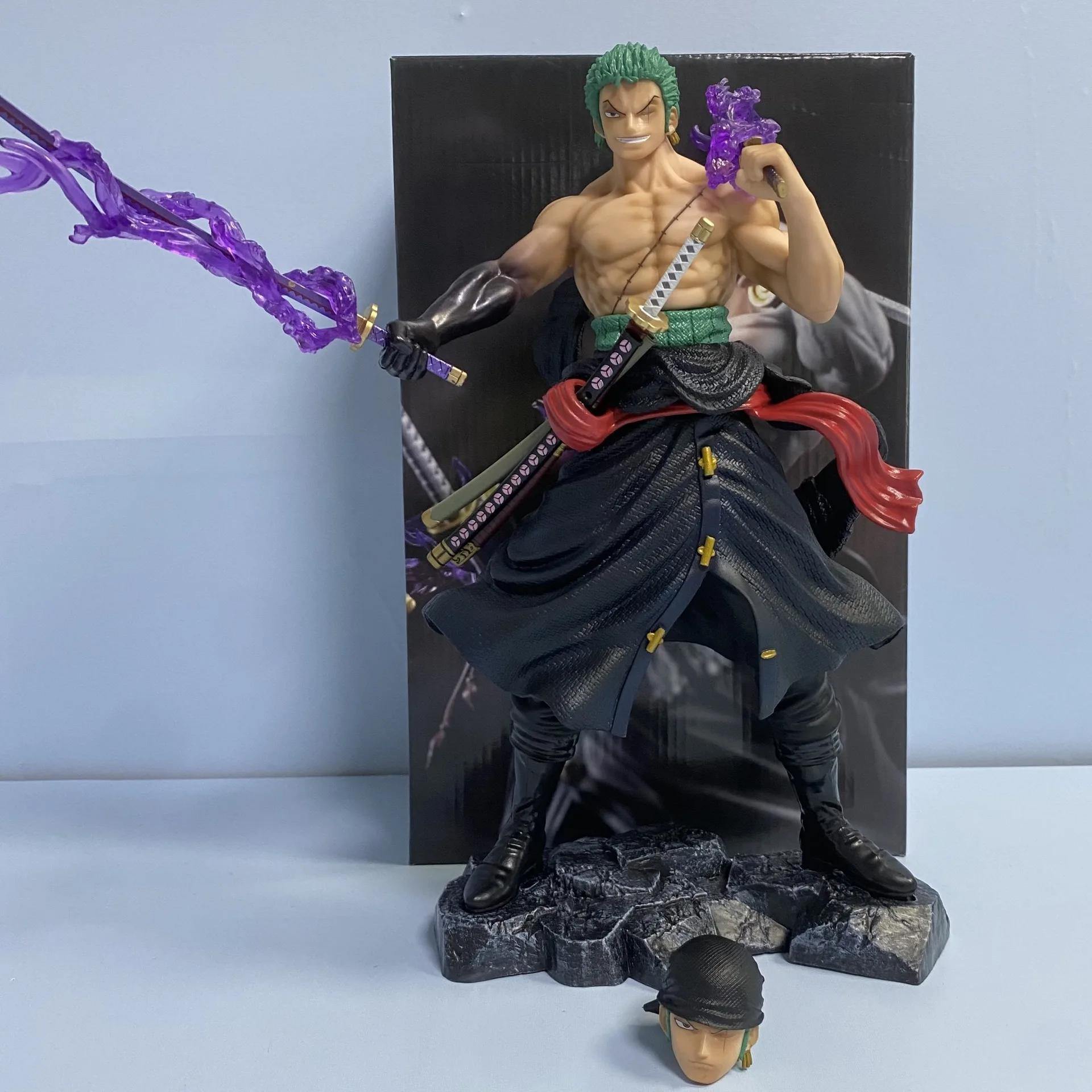 32cm-Anime-One-Piece-Luffy-Zoro-Figure-Three-Knife-Flow-Battle-Stance ...