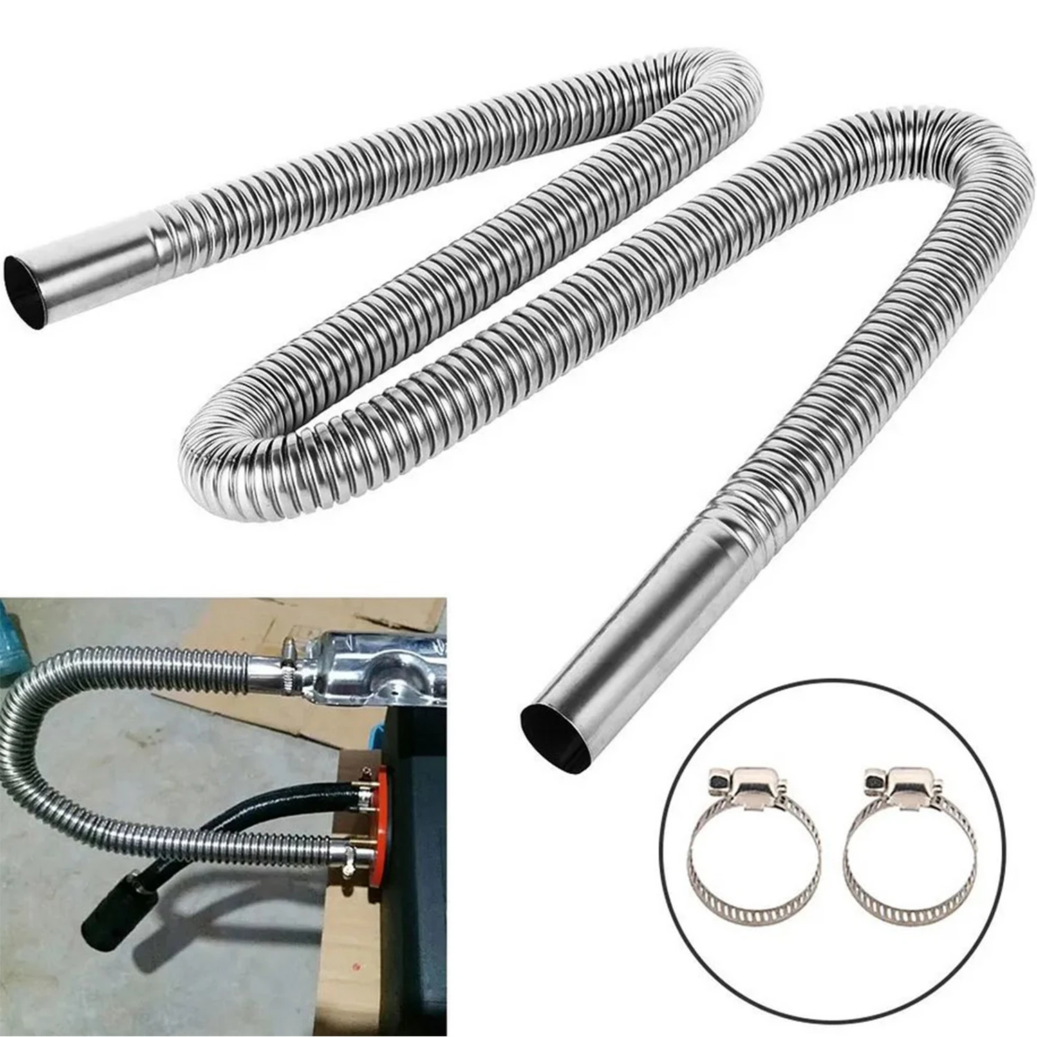 120/200cm Stainless Steel Exhaust Hose for Generators Cars Fuel Tanks ...