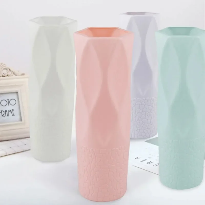 Nordic-Plastic-Flower-Vase-White-Pink-Imitation-Ceramic-Flower-Improve ...