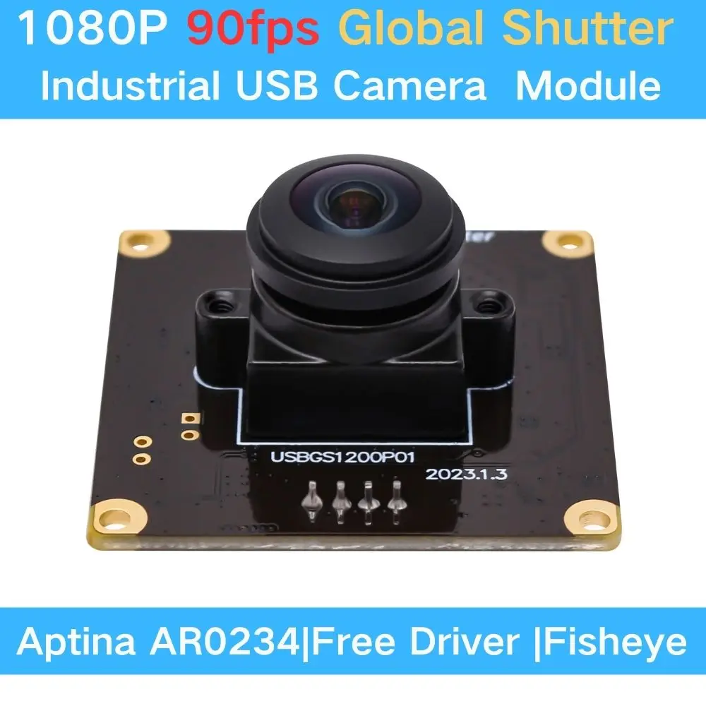 1080P 90fps High Speed Wide Angle Fisheye Lens Plug and Play Industrial ...