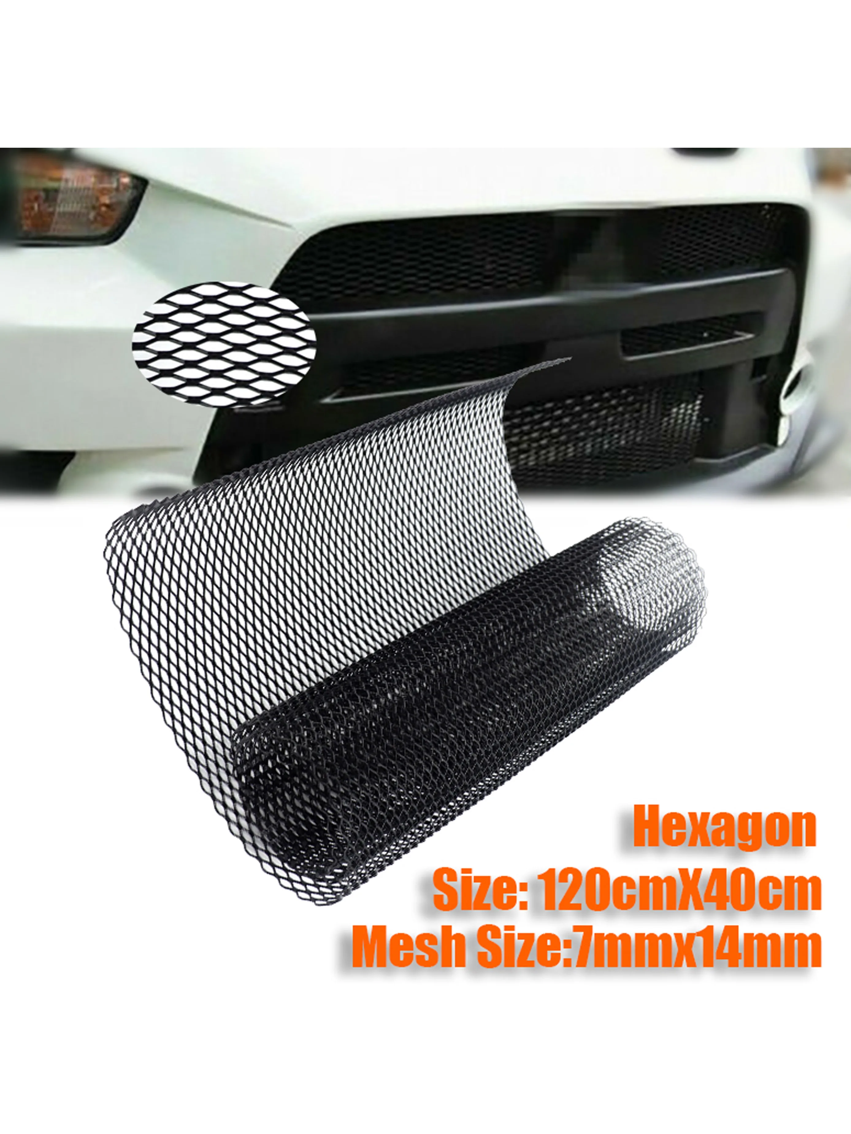 120-40cm-Hexagon-7x14mm-Car-Bumper-Grille-Aluminum-Grill-Mesh-Car-Grid ...