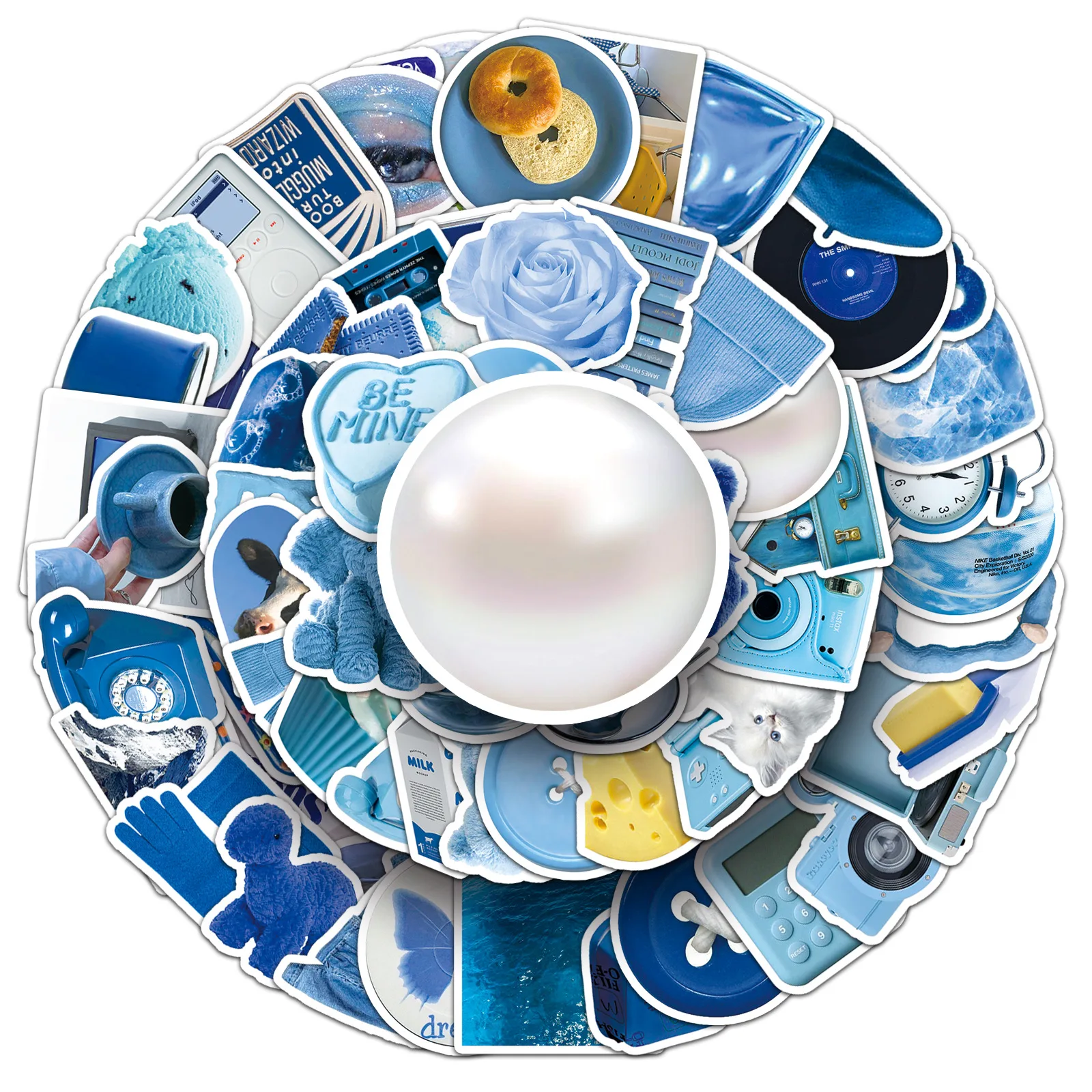 10/30/50/100PCS Blue Vsco Cartoon Animal Sticker For Skateboard Laptop ...