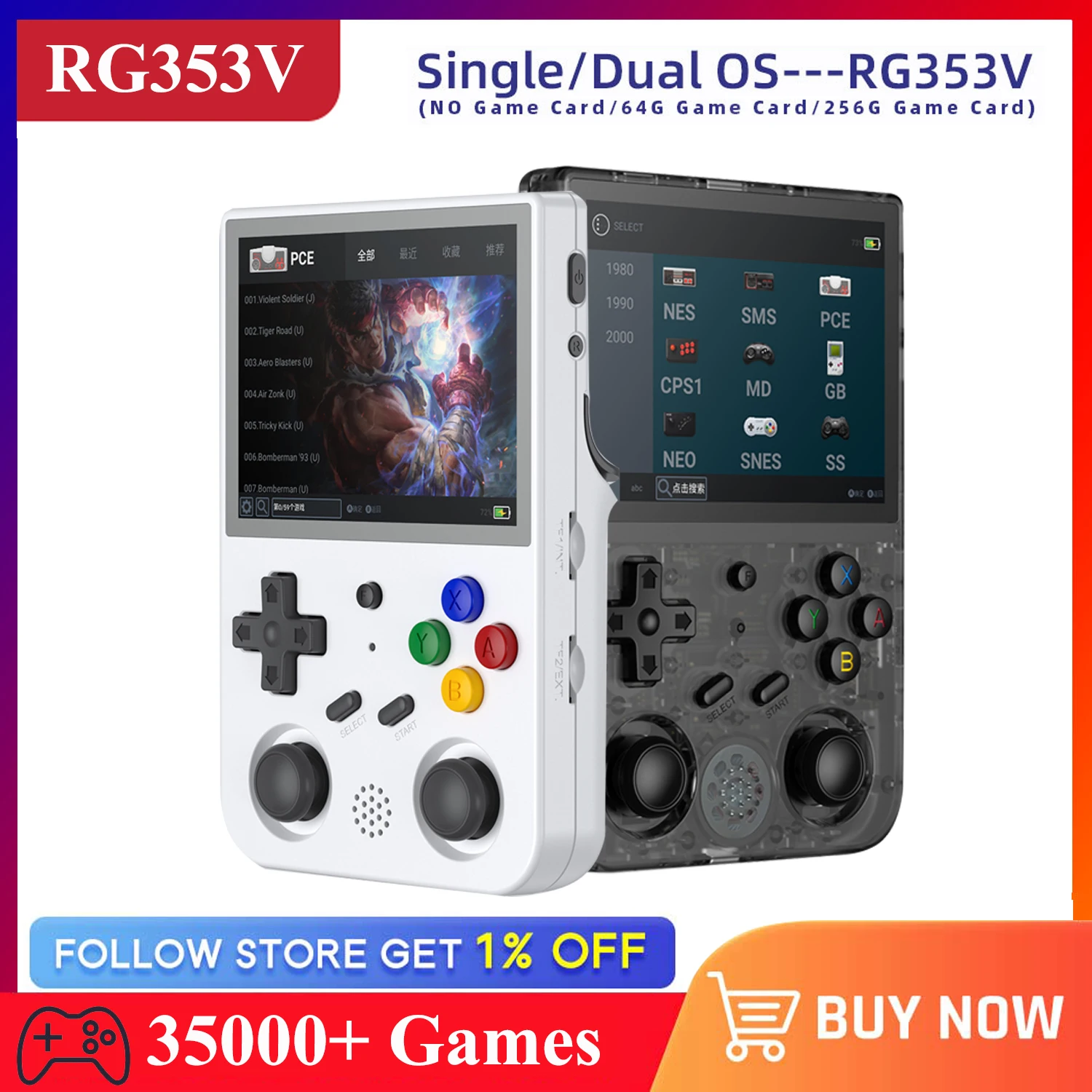 ANBERNIC consola de juegos Retro RG353V RG353VS, sistema Dual Android ...