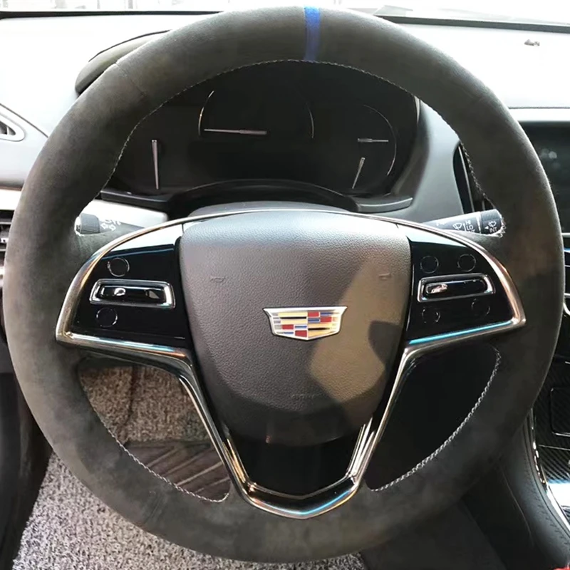 Custom-Car-Lenkrad-Braid-Abdeckung-Wildleder-100-Fit-F-r-Cadillac-CTS ...