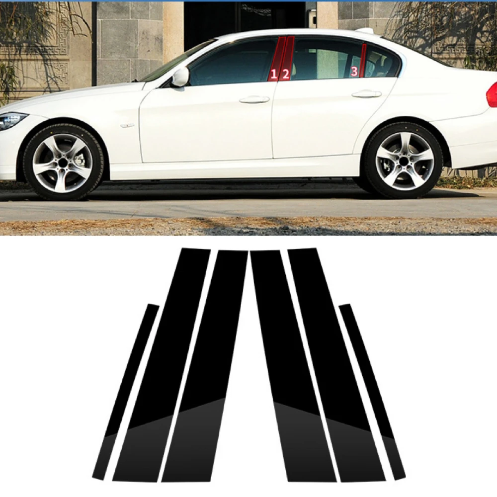 6PCS-Fit-For-BMW-3-Series-E90-2005-2012-Window-Trim-Cover-BC-column ...