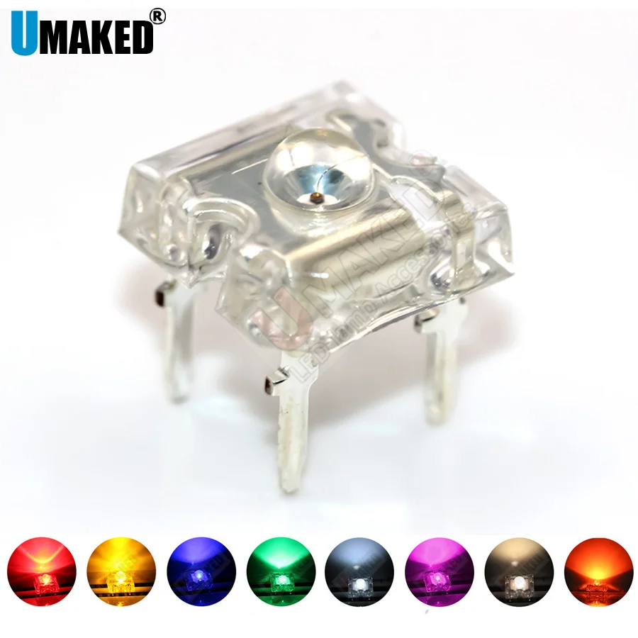 1000pcs 3mm LED Piranha Light Emitting Diode Lamp White Red Green Blue ...
