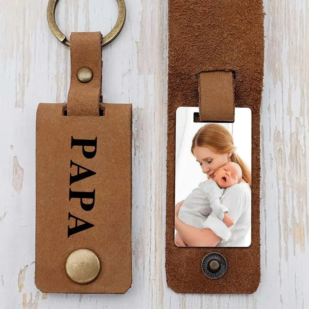 Creative-Personalized-For-Dad-Mom-Photo-Keychain-DIY-Key-Chain-Thermal ...