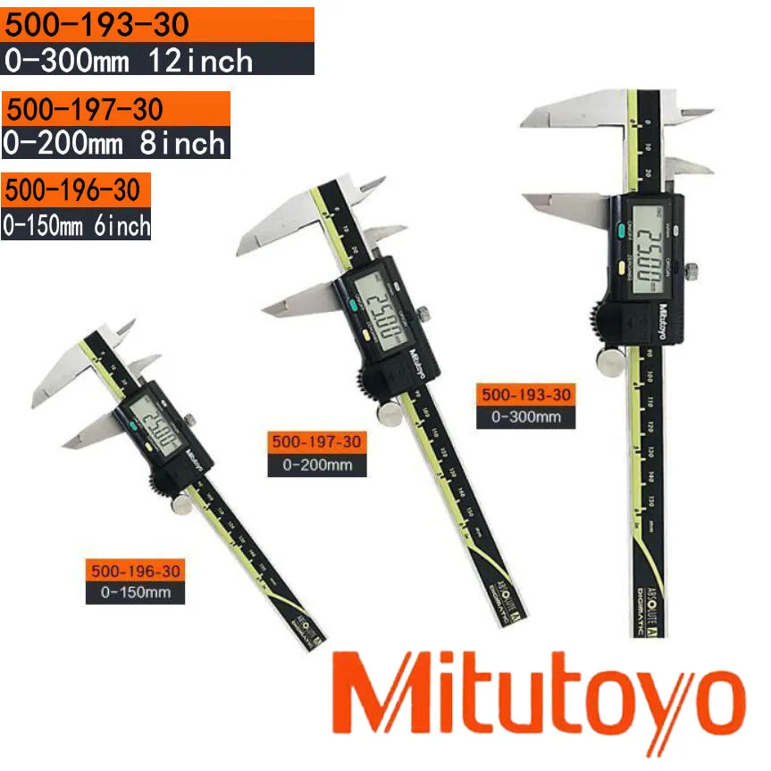 Mitutoyo-Digital-Calipers-Ruler-Tools-500-196-20-150mm-200mm-300mm ...
