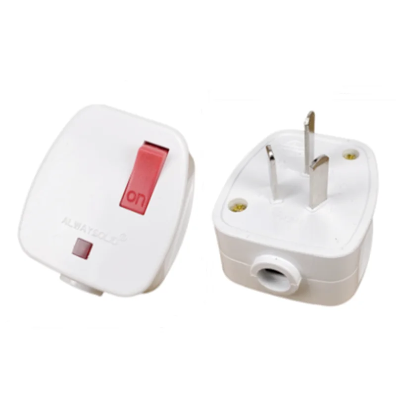 AU Australian 3 Pins AC Electrical Power Male Plug With Switch Wire ...