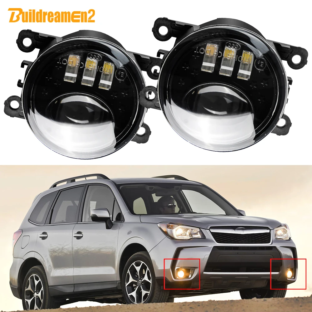 2-Pieces-60W-Car-Right-Left-Fog-Lamp-Assembly-LED-Lens-Fog-Light-DRL ...