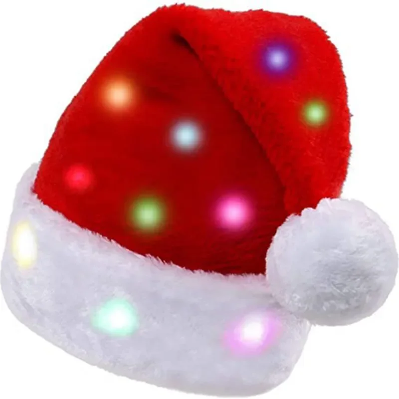 Christmas-Hat-LED-Light-Plush-Children-s-Adult-Christmas-Decorations ...