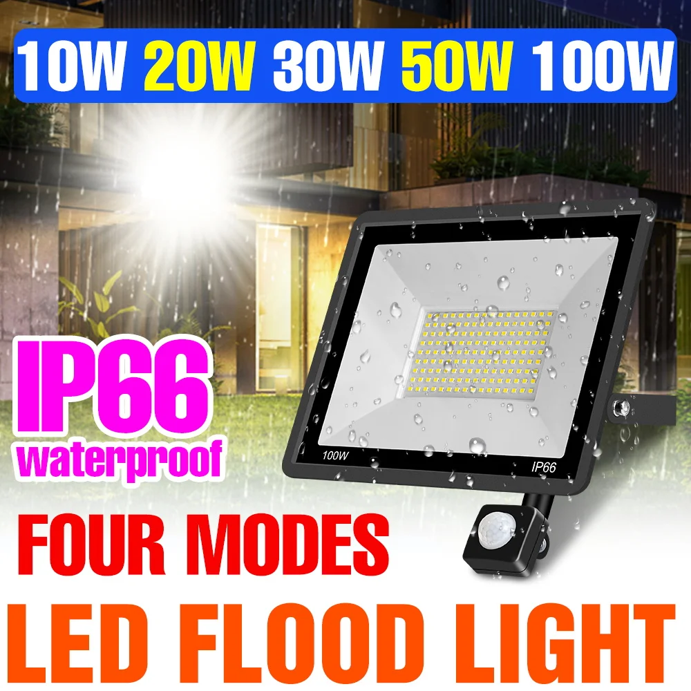 LED-Outdoor-Spotlight-Reflector-Floodlight-Motion-Sensor-Street-Lamp ...