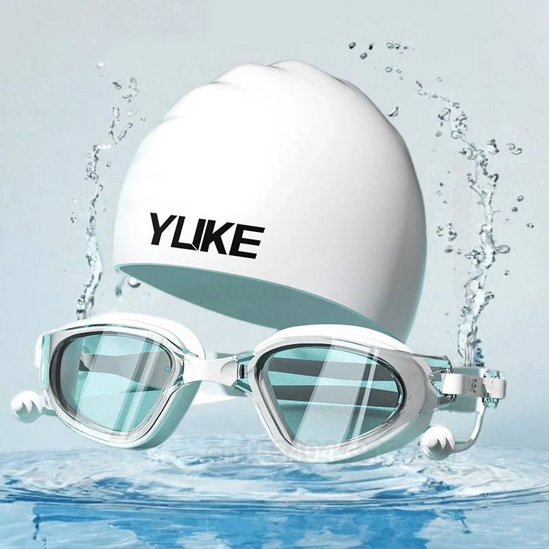 Adult-Swim-Goggle-Cap-Unisex-HD-Anti-fog-Swimming-Goggle-Set-Waterproof ...