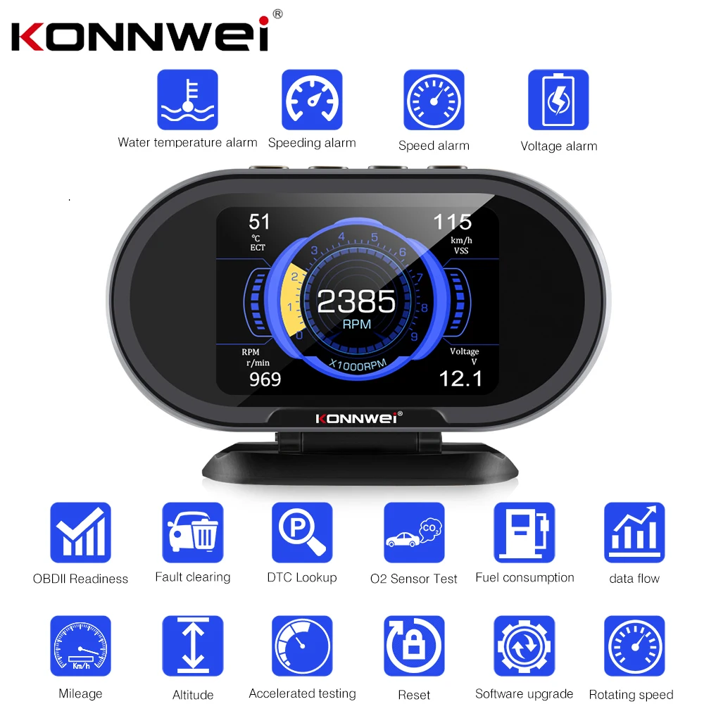 KONNWEI-KW206-Car-OBD2-Scanner-HUD-Head-Up-Display-Car-On-Board ...