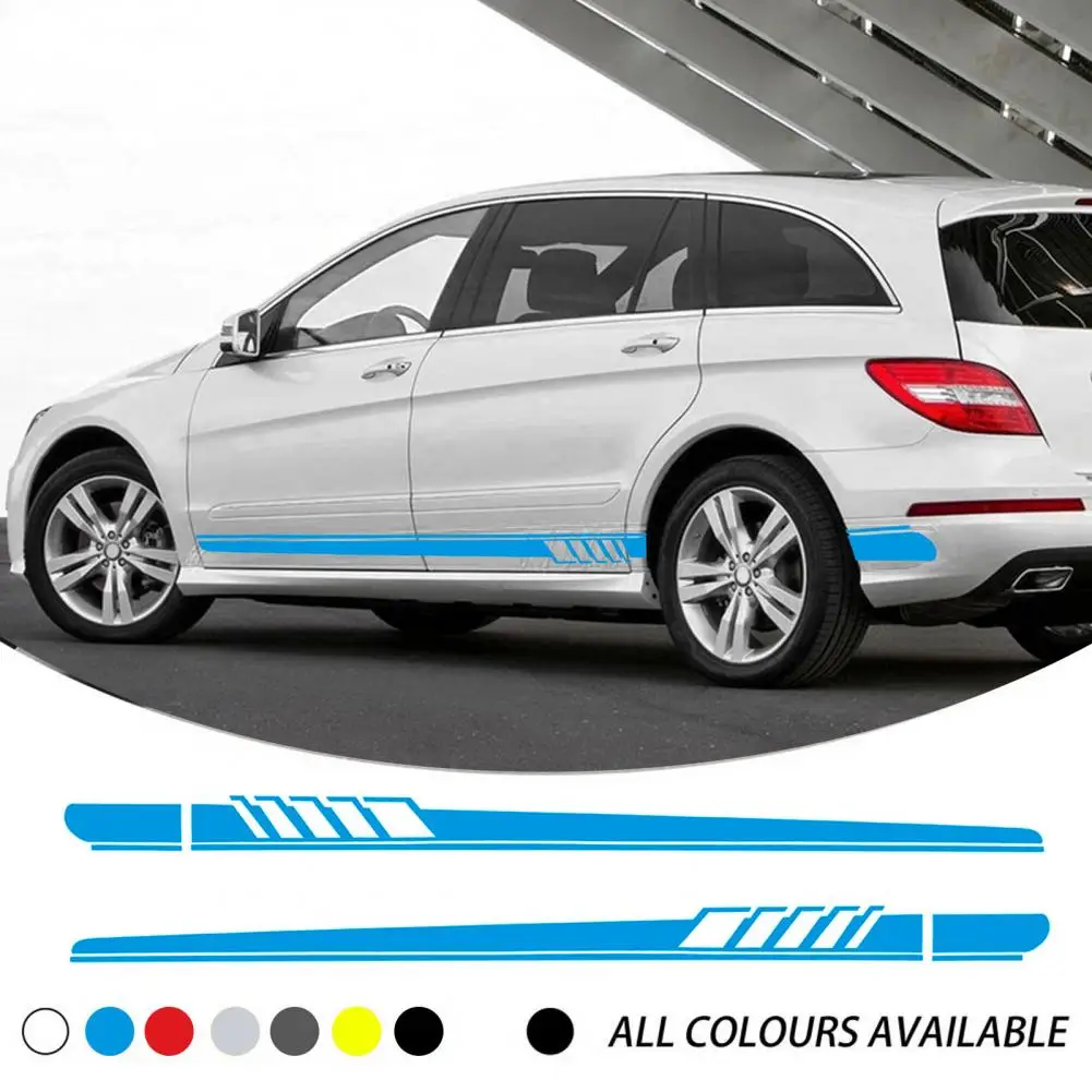 1-Pair-Car-Side-Body-Decals-Practical-Solid-Color-Sun-proof-Exterior ...