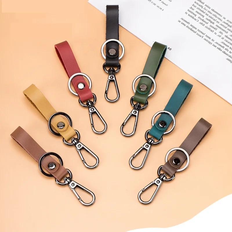 7-Colors-Genuine-Leather-Keychains-Pendant-Black-Gun-Plated-Waist ...