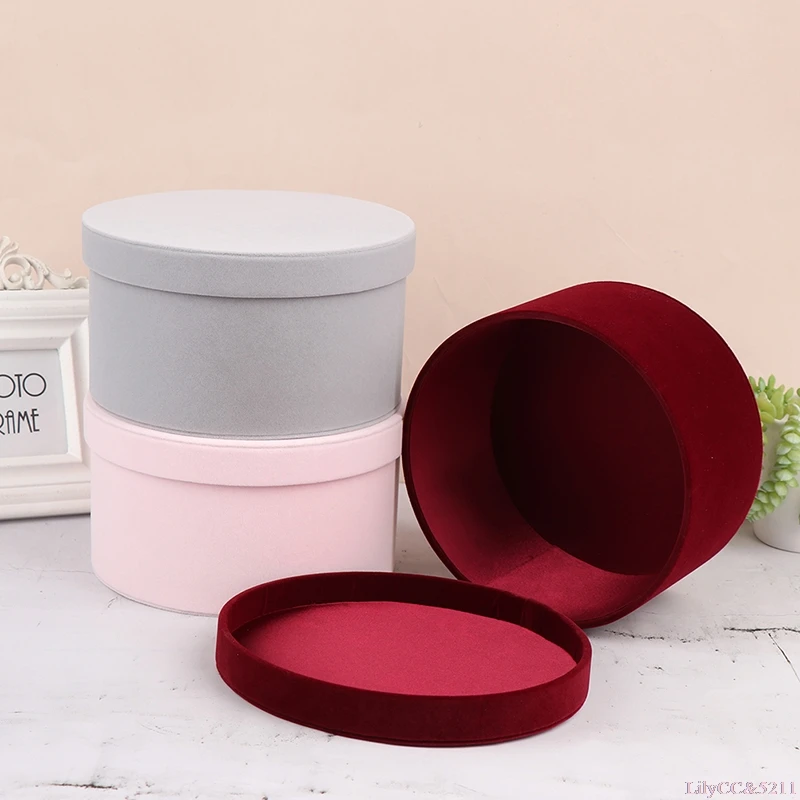 Velvet-Round-Flowers-Box-Gift-Box-Fresh-Real-Flowers-Arranged-In ...