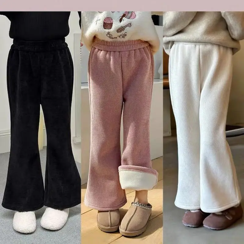 Girls-Velvet-Pants-Winter-New-Children-s-Fashionable-Thickened-Flare ...