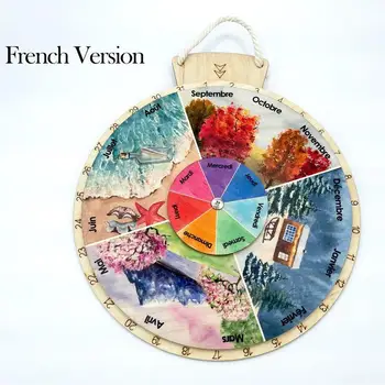 Wheel Of The Year Calendar Wooden Calendar Wall Rotary Wheel All-Season ...