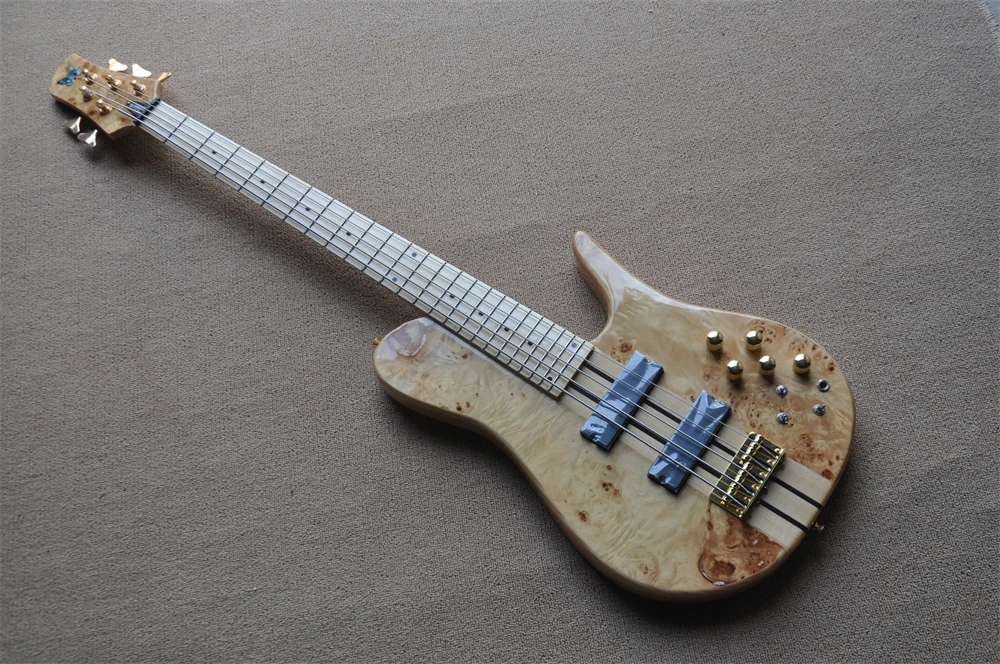 Natural-Wood-Burl-one-Piece-Neck-Through-ash-body-Fodera-Butterfly-5 ...