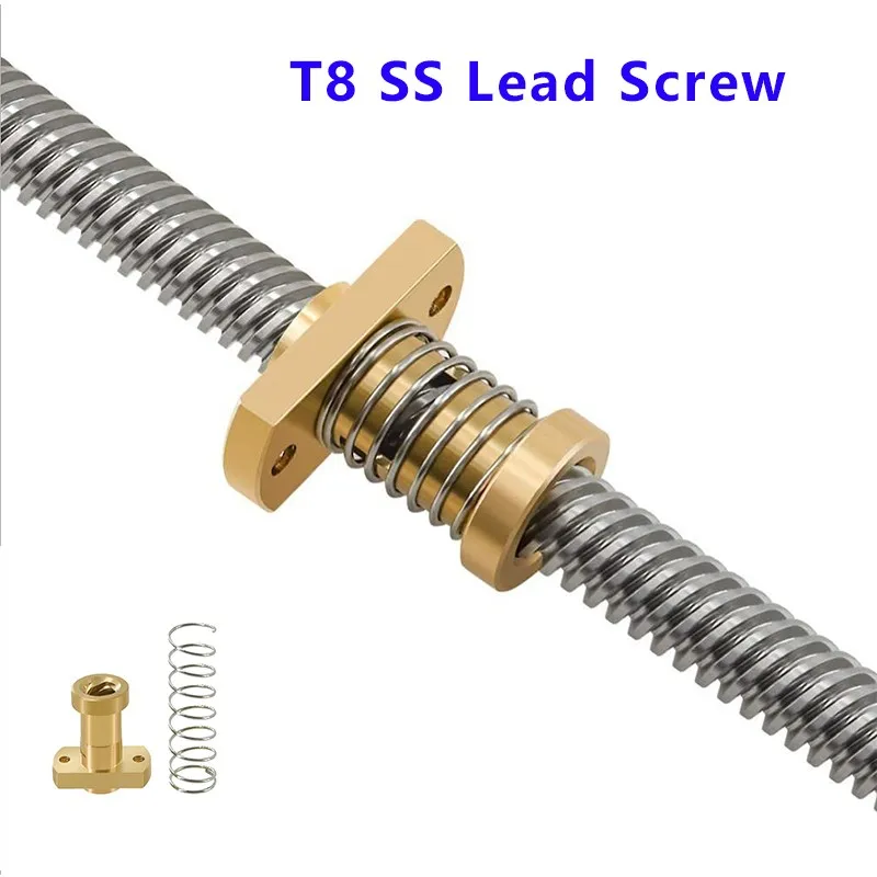 Tornillo de avance T8 SS con tuerca con resorte antigolpes, espacio de ...