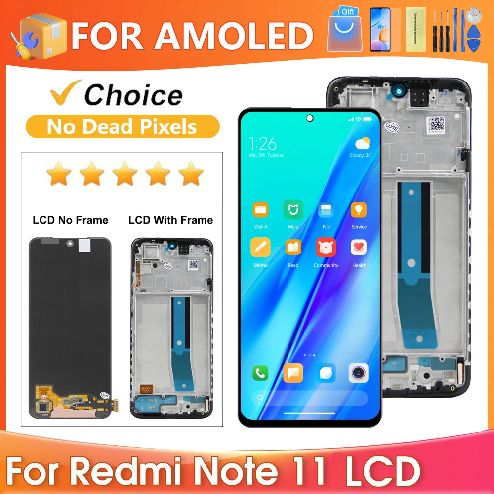 Amoled para xiaomi redmi note 11 6.43 ''para redmi note11 2201117tg ...