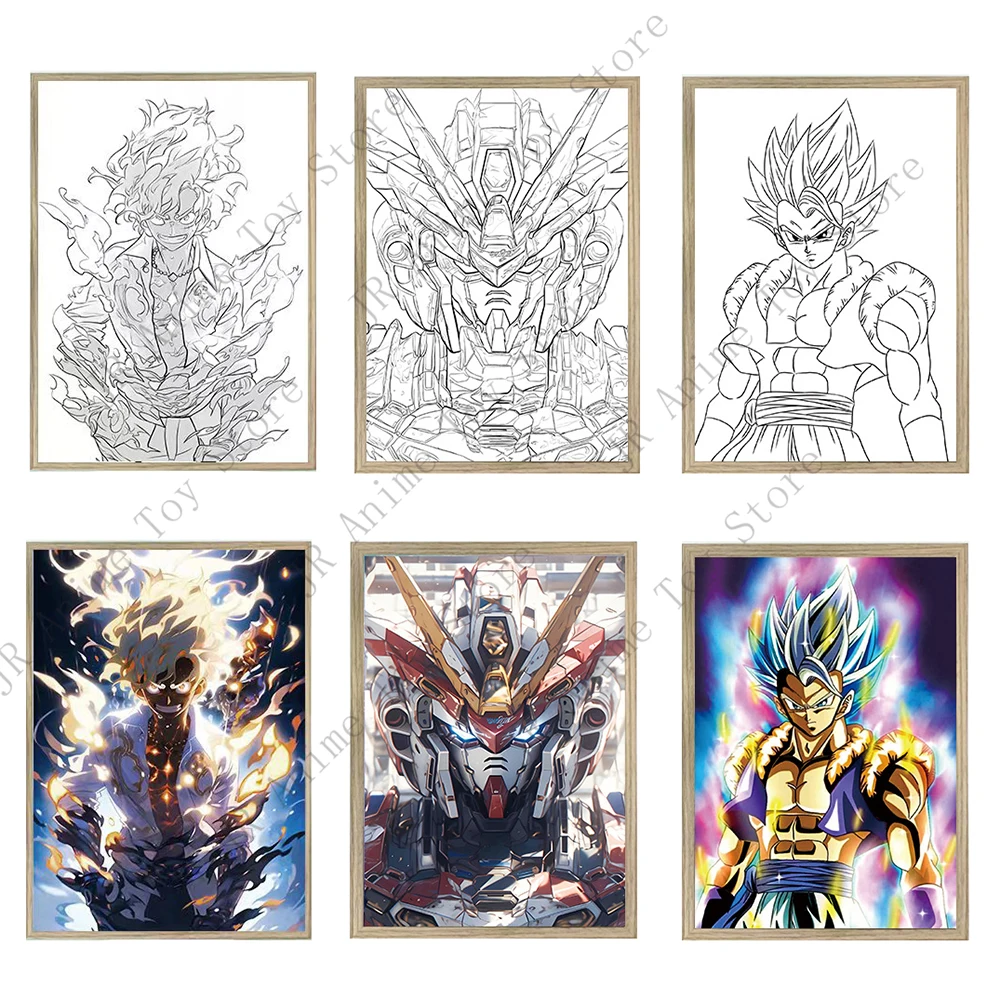 BANDAI-USB-Anime-GUNDAM-One-Piece-Dragon-Ball-Figure-Model-LED-Painting ...