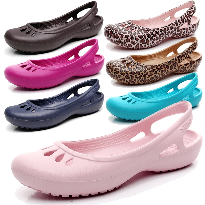 2023-New-Home-Non-slip-Summer-Hole-Shoes-Female-Flat-Sandals-Plastic ...