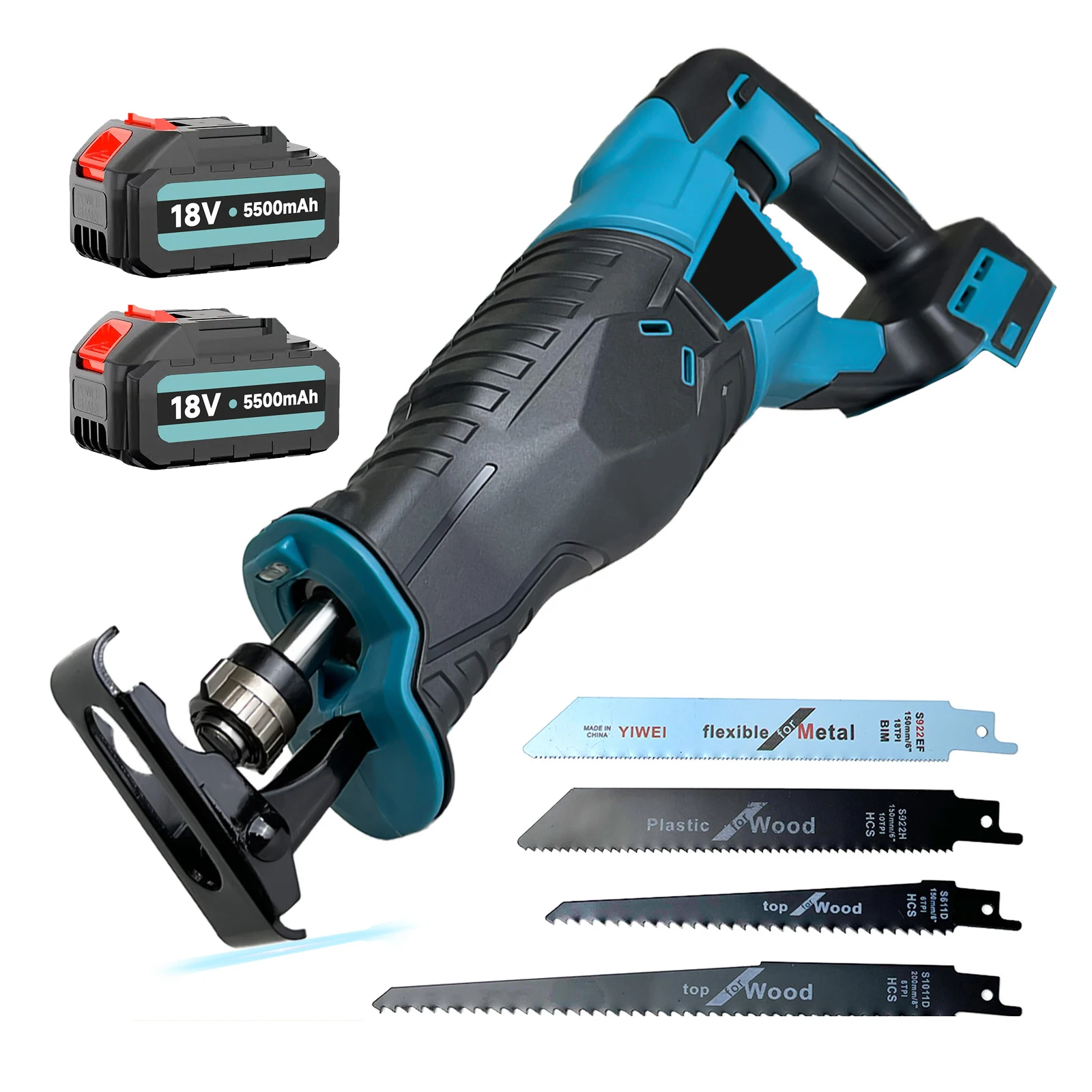 Scie alternative sans fil 18V, vitesse variable 0-3000RPM, 4 scies ...