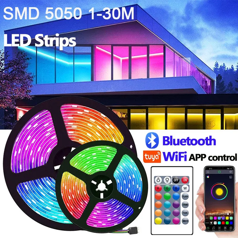 5V-USB-Tuya-LED-Lights-For-Room-5050-RGB-Led-Strip-1-30Meter-Diode-Tape ...