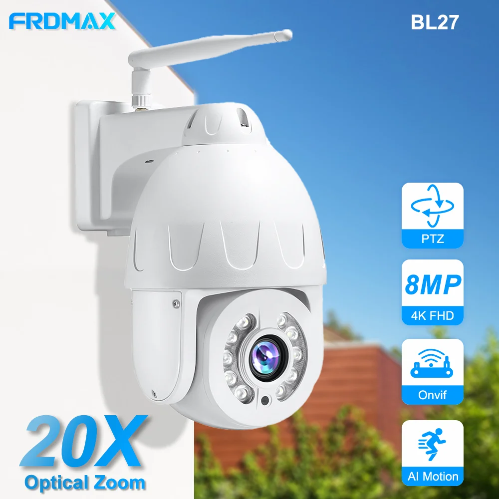 FRDMAX 4K WiFi IP Camera Outdoor 20X Optical Zoom 8MP Video ...