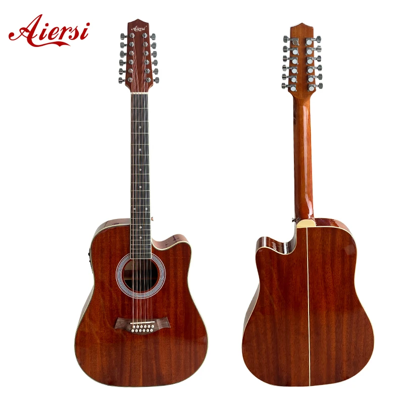 Aiersi-12-String-Gloss-Mahogany-Body-Acoustic-Guitar-41-Inch-Left-Hand ...
