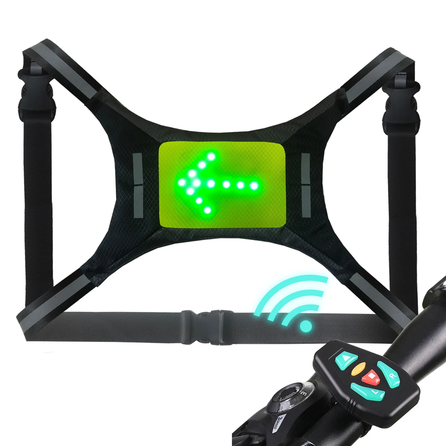 LED-Reflective-Vest-USB-Rechargeable-Remote-Control-Turn-Signal-Light ...