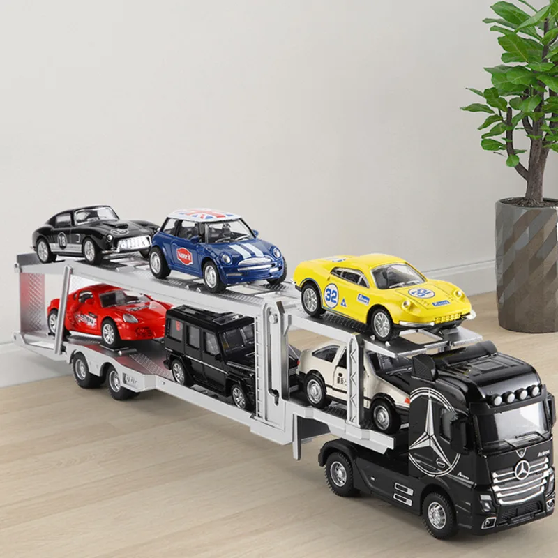 1-50-Diecast-Alloy-Truck-Head-Model-Toy-Container-Truck-Pull-Back-With ...