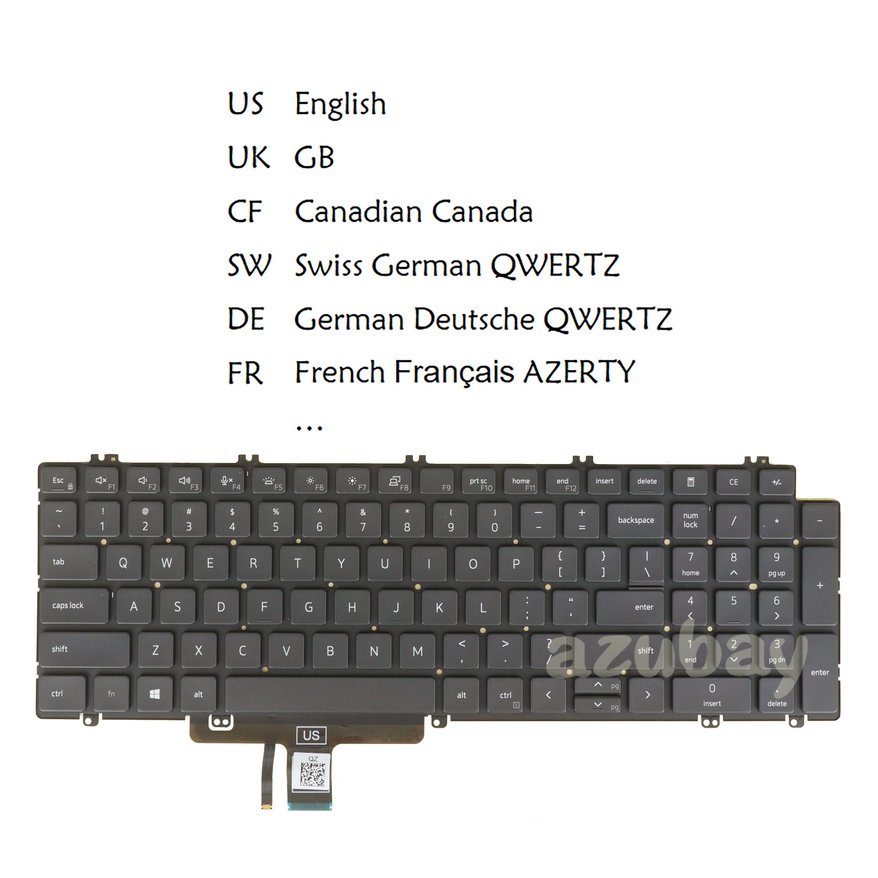 Backlit-Keyboard-for-Dell-Precision-3560-3561-3570-3571-3580-3581-7670 ...