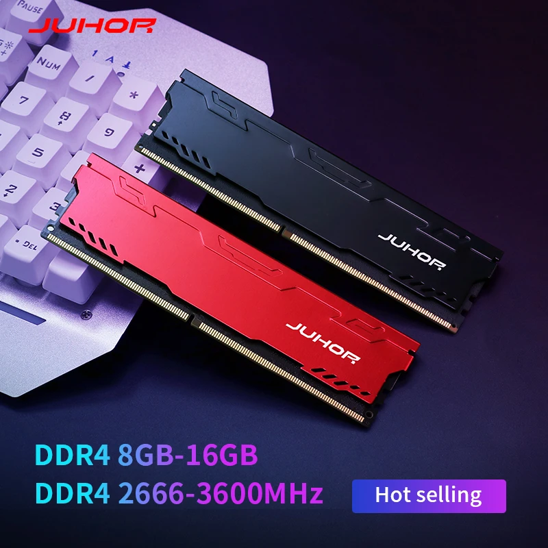JUHOR-Memoria Ram ddr4 de 16 GB, 4GB, 8 GB, 32 GB, Udimm 2133, 2400, 2666, 3000, 3200, 3600 ...