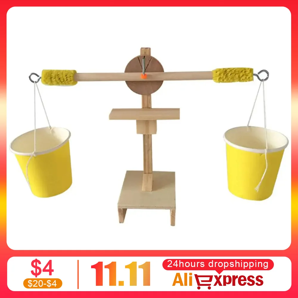 Kids-Wood-DIY-Balance-Scale-Weigh-Kit-Model-Science-Experiment-Toys-for ...