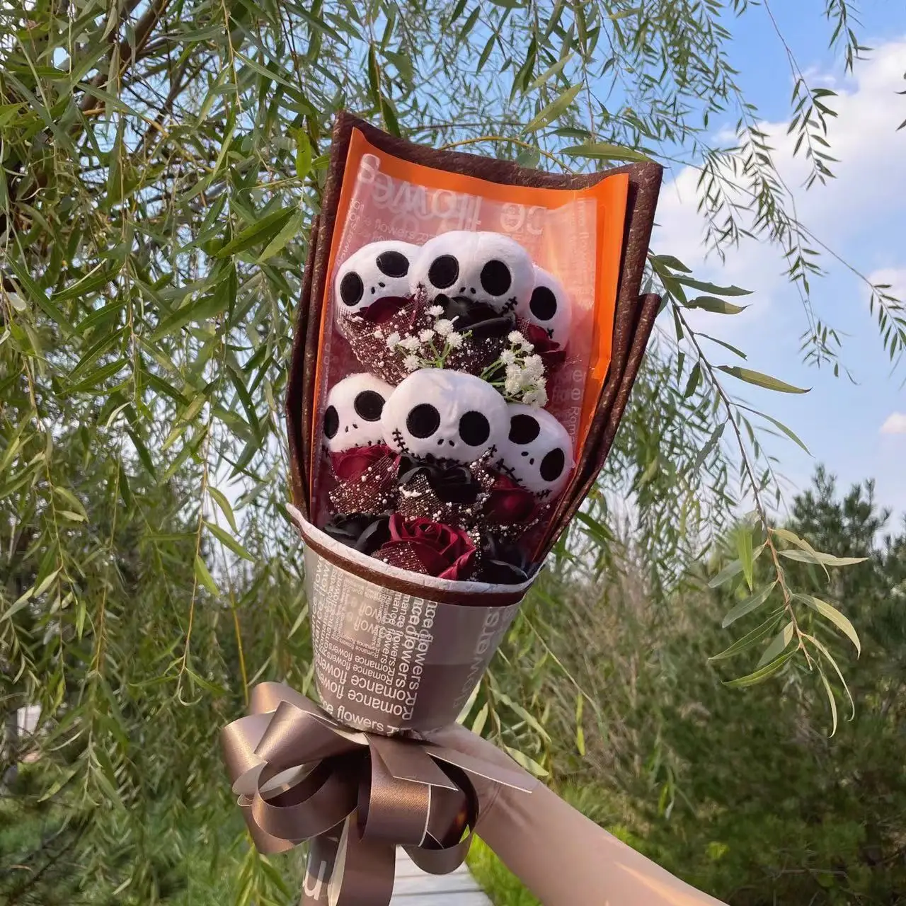 Halloween-Jack-Skellington-Plush-Bouquet-Doll-Toys-Stuffed-Terror-Skull-Ghost-Hallowmas-Birthday ...