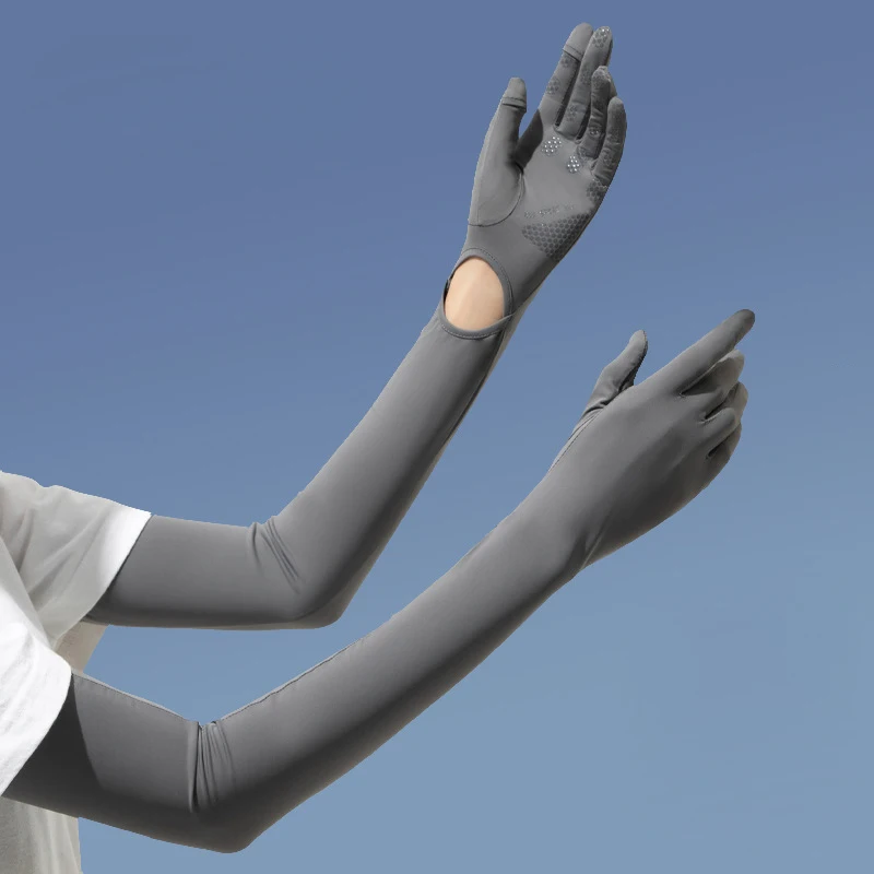 56-5CM-Women-Summer-Ice-Silk-Sunscreen-UV-Protection-Long-Clamshell ...