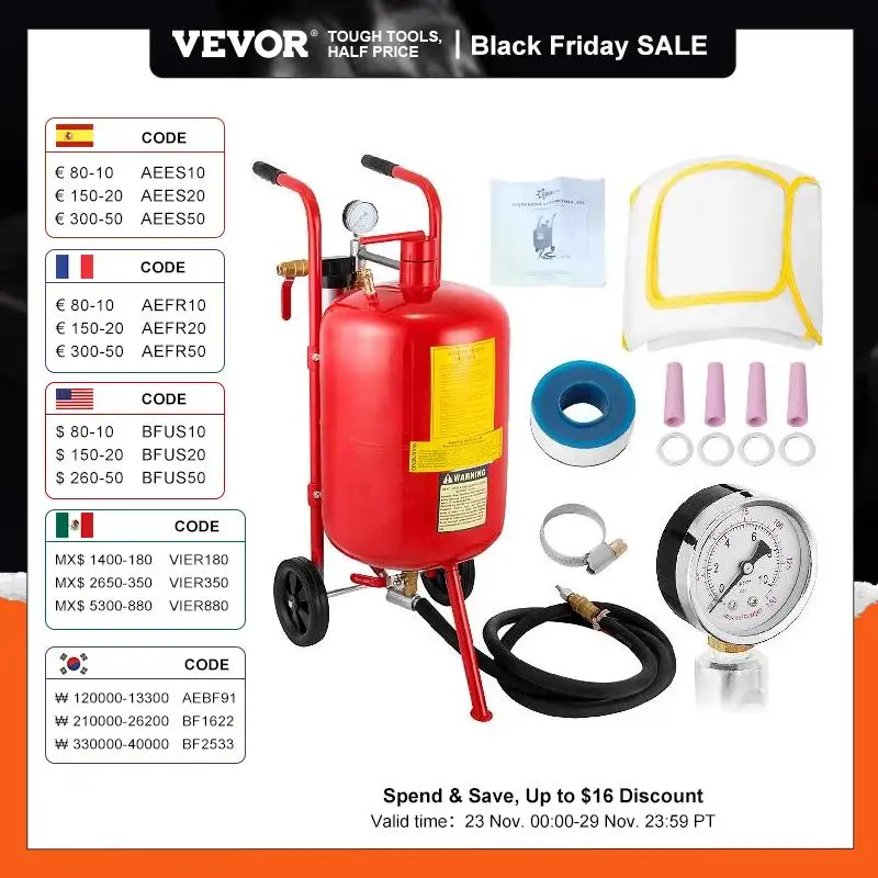 VEVOR-Sand-Blaster-10Gal-Portable-Air-Sandblaster-125-Psi-Pressure-Sand ...