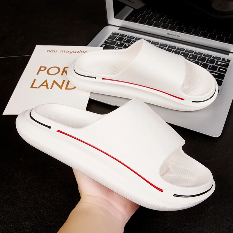 Novo estilo chinelos de verão chinelos masculinos amantes moda grossa ...