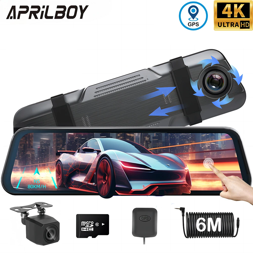 Aprilboy-4K-Mirror-Car-DVR-Recorder-10-Touch-Screen-Stream-Media-Dual ...
