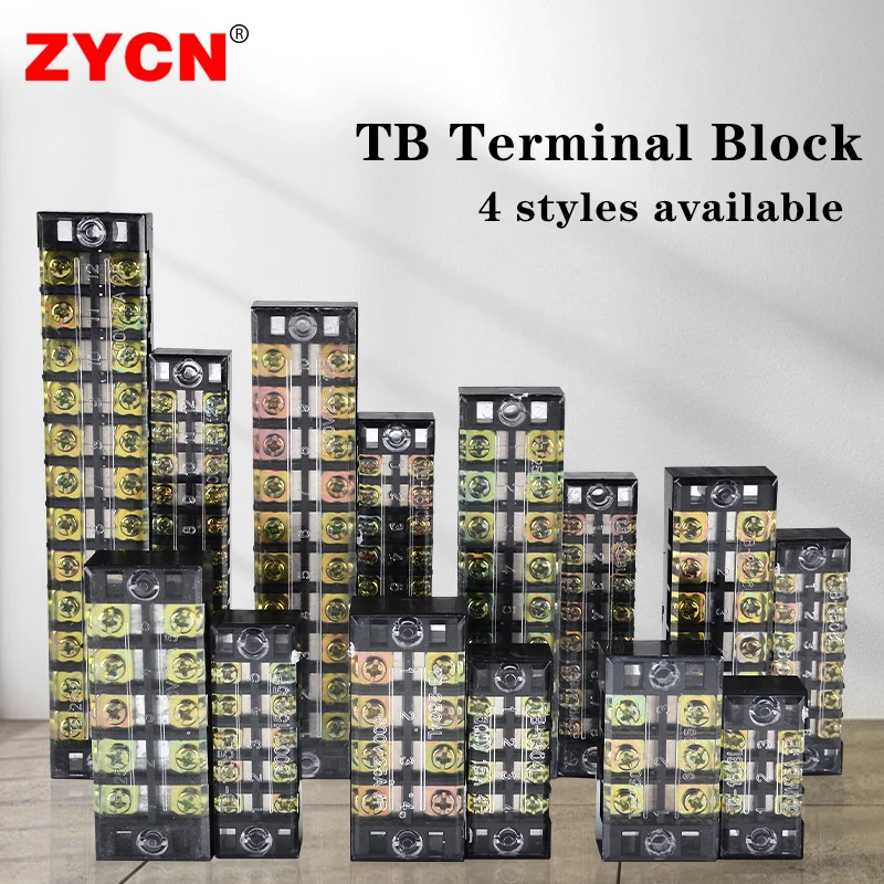 Dual Row Strip Screw Terminal Block Fixed Wiring Board Connector 600V TB 1503/TB 1506 15A ...