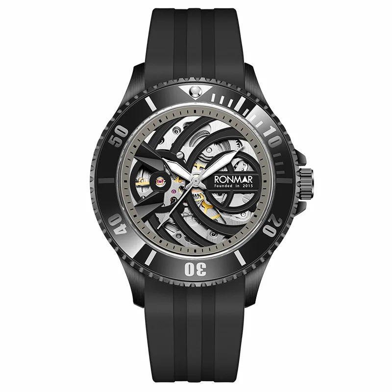RONMAR-Dark-Series-Fully-Automatic-Mechanical-Watch-Sport-Hollow-Out ...