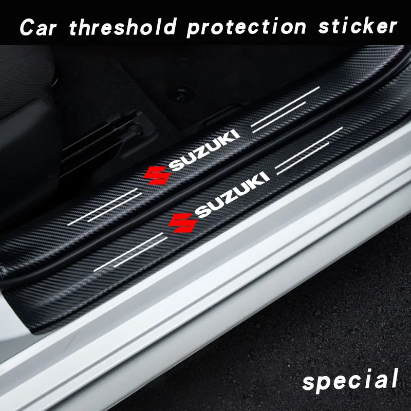 Car-with-Logo-Door-Carbon-Fiber-Sill-Protector-Stickers-for-Suzuki ...