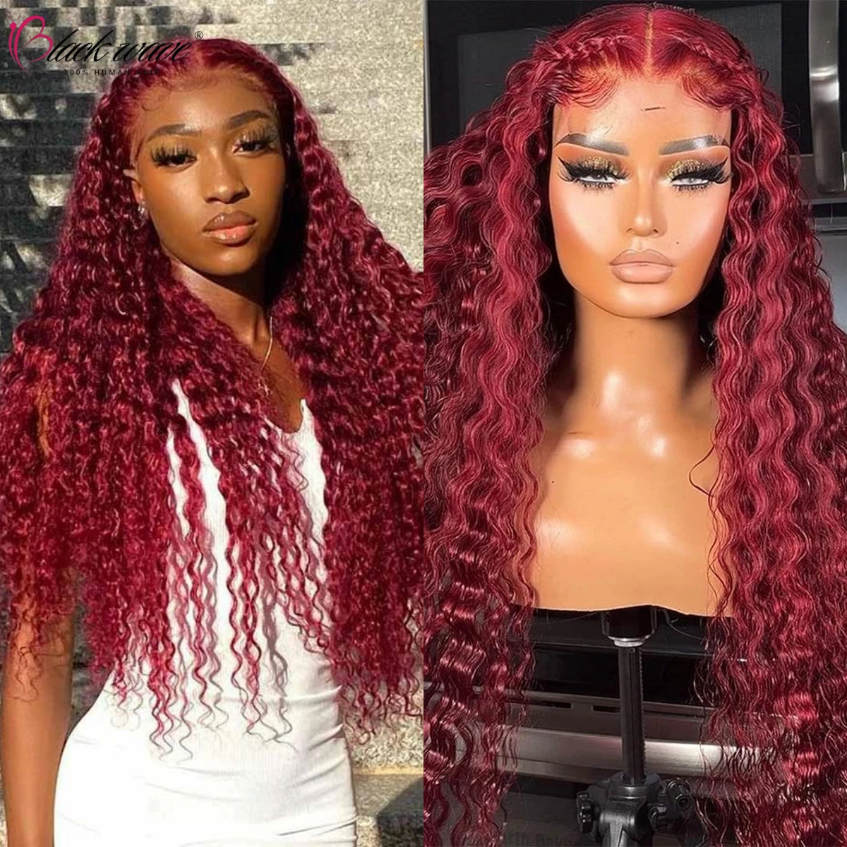 Burgundy-99J-Wine-Red-13x1-4x1-T-Part-Lace-Wig-Transparent-Lace-Deep ...