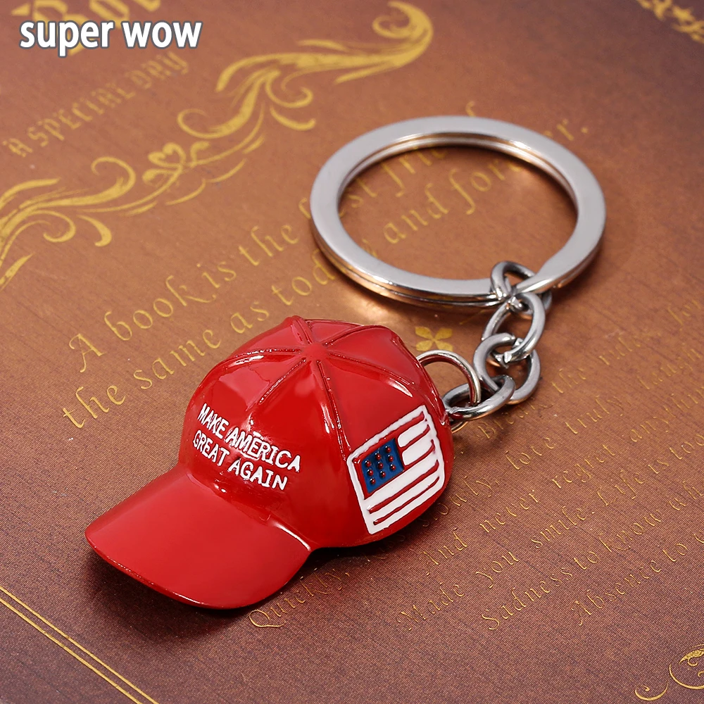 Trump-Red-Hat-Pendant-Keychain-American-Flag-Hat-Make-America-Great ...