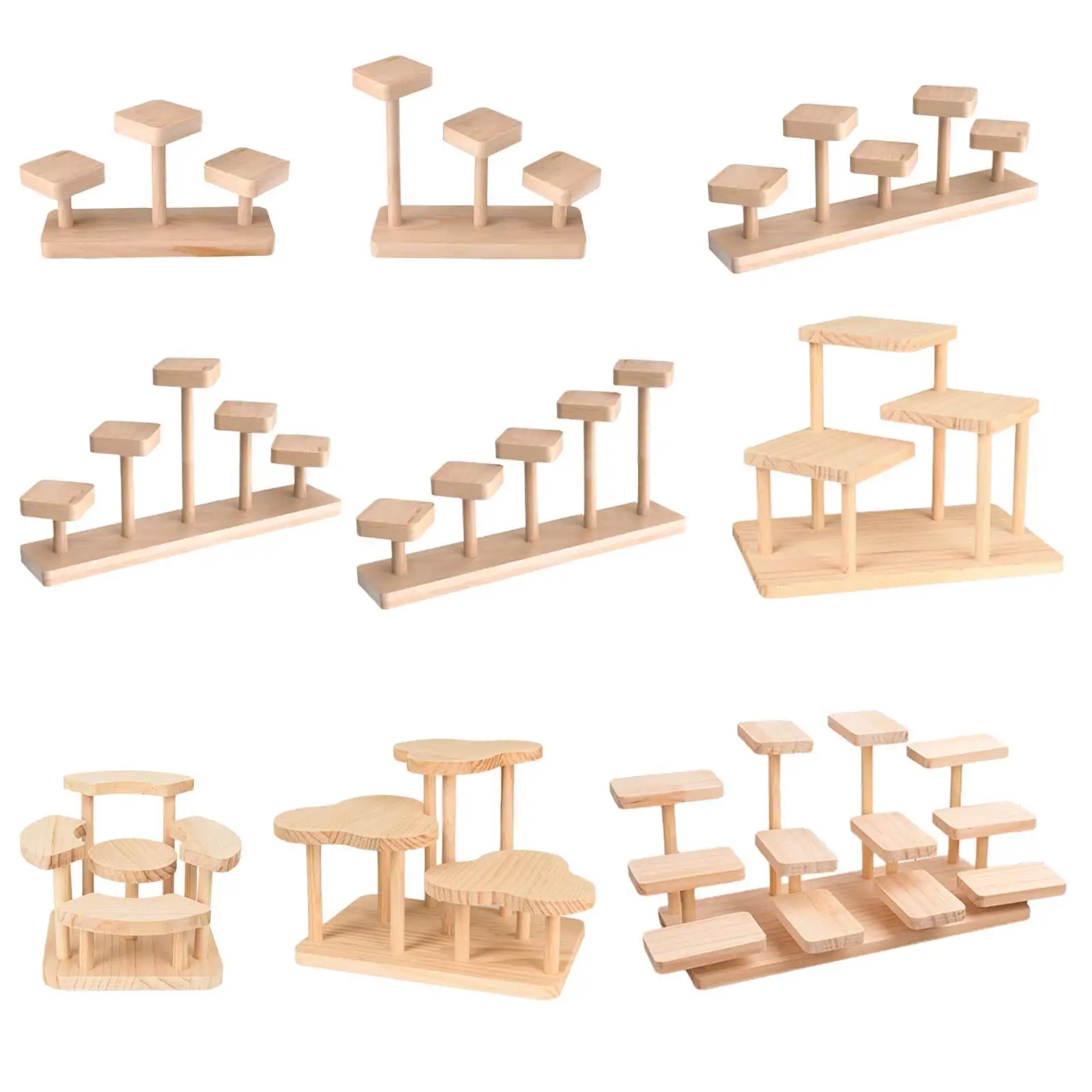 Wooden-Display-Riser-Figure-Display-Stand-Showcase-Desktop-Display-Rack ...
