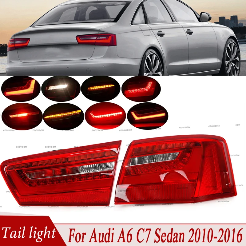 For Audi A6 C7 Sedan 2010-2015 2016 Rear Tail Light Assembly Brake ...