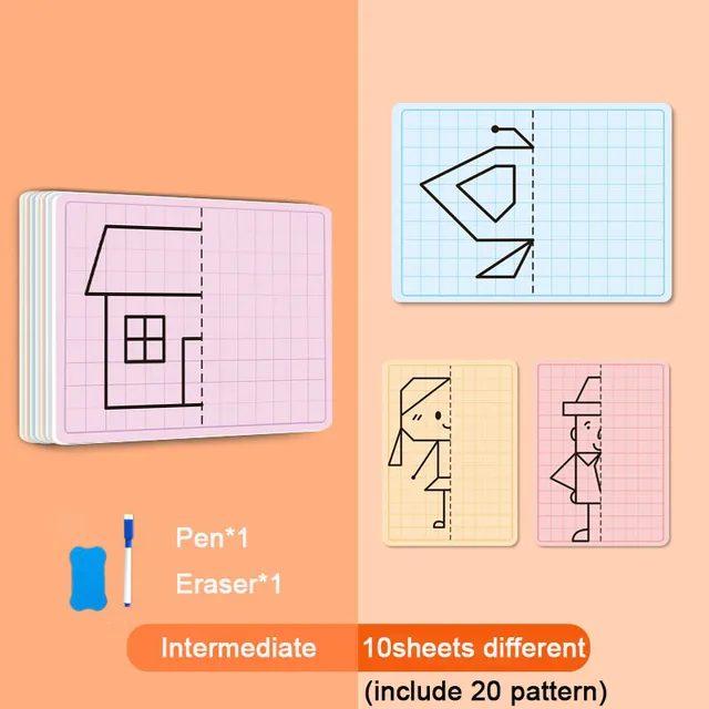 Kids Lattice Symmetrical Drawing Graphics Puzzle Toys Creative ...